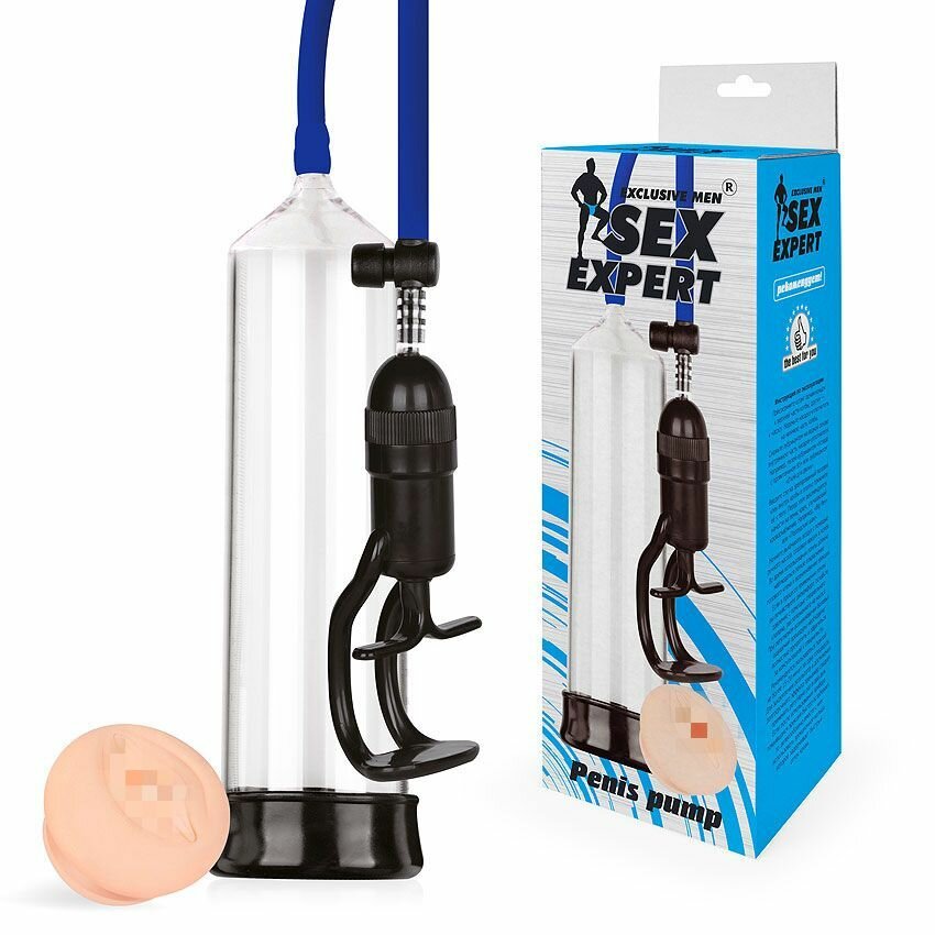 Вакуумная помпа с ручным поршнем, Sex Expert, прозрачный