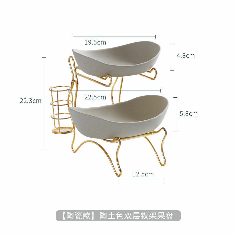 Креативная трехслойная многослойная фруктовая тарелка в европейском стиле, керамическая тарелка для сухофруктов, бамбуковая деревянная подставка, домашняя закусочная тарелка, поднос для конфет, фруктовая корзина