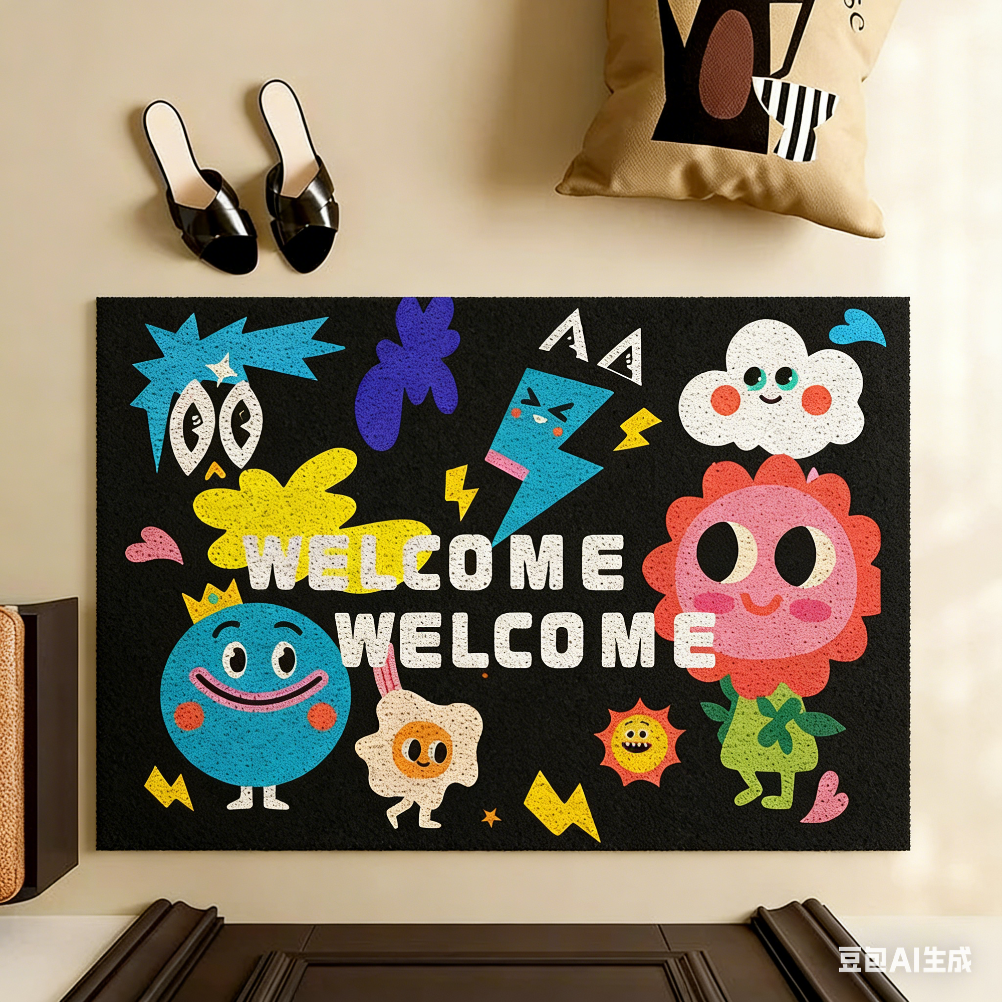 Коврик для входной двери в стиле Ins, нескользящий, легко чистящийся, удаляет пыль , прихожая,60X90cm