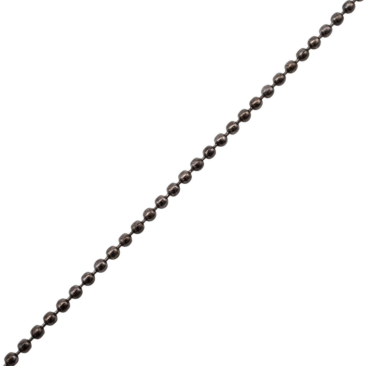 Цепочка декоративная шариковая Айрис, металл, 1,2мм*91,4м (черное серебро)