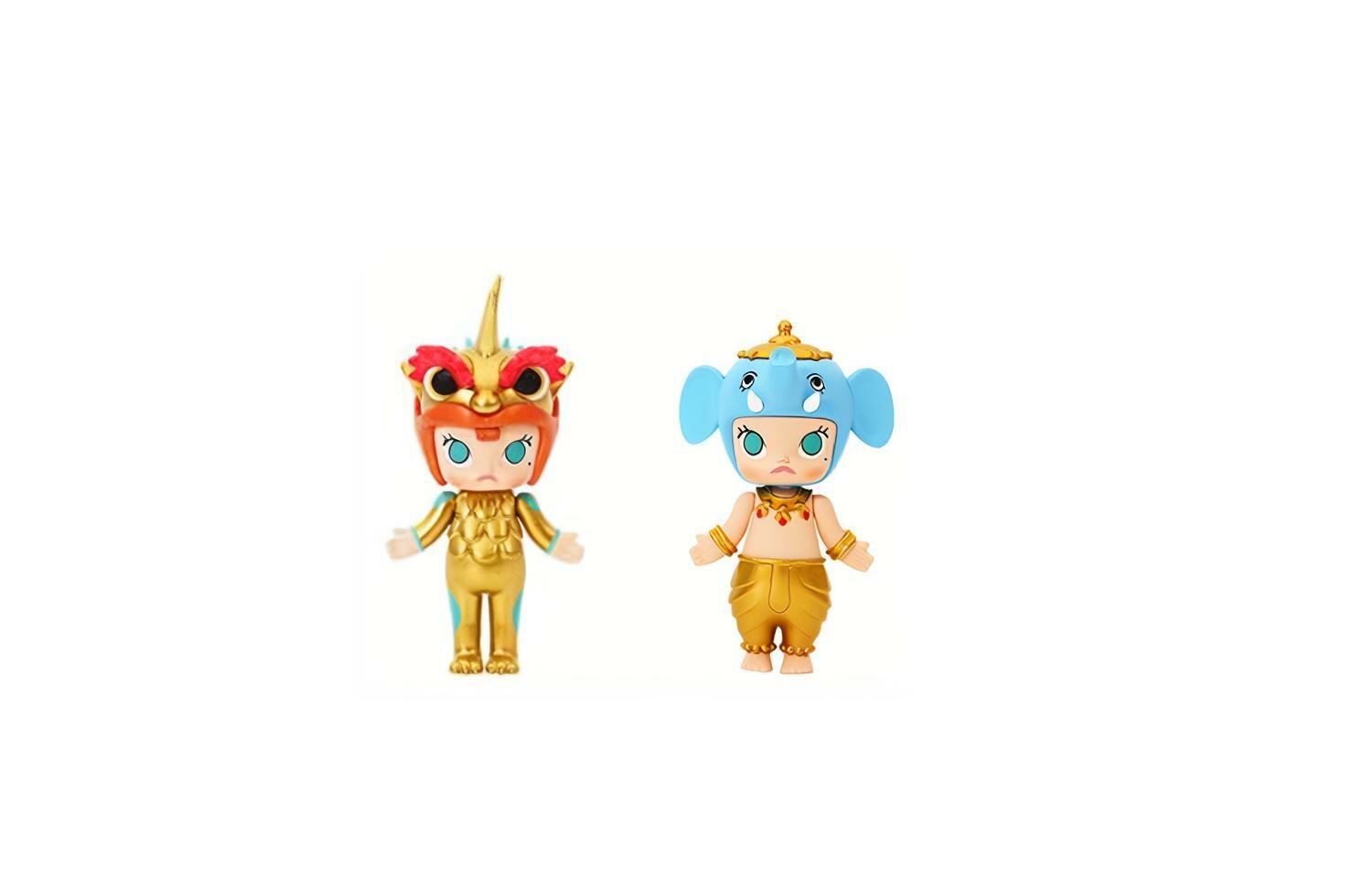 POP MART Молли Имперские Зверушки Коллекция Слепые боксы одиночный бокс, Confirmed-Ant+Elephant (Open)