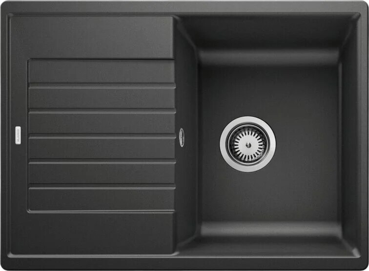 Мойка кухонная Blanco Zia 45 S Compact 524721 68x50, прямоугольная, мойка для кухни, с крылом, черная, под столешницу, серая, матовая