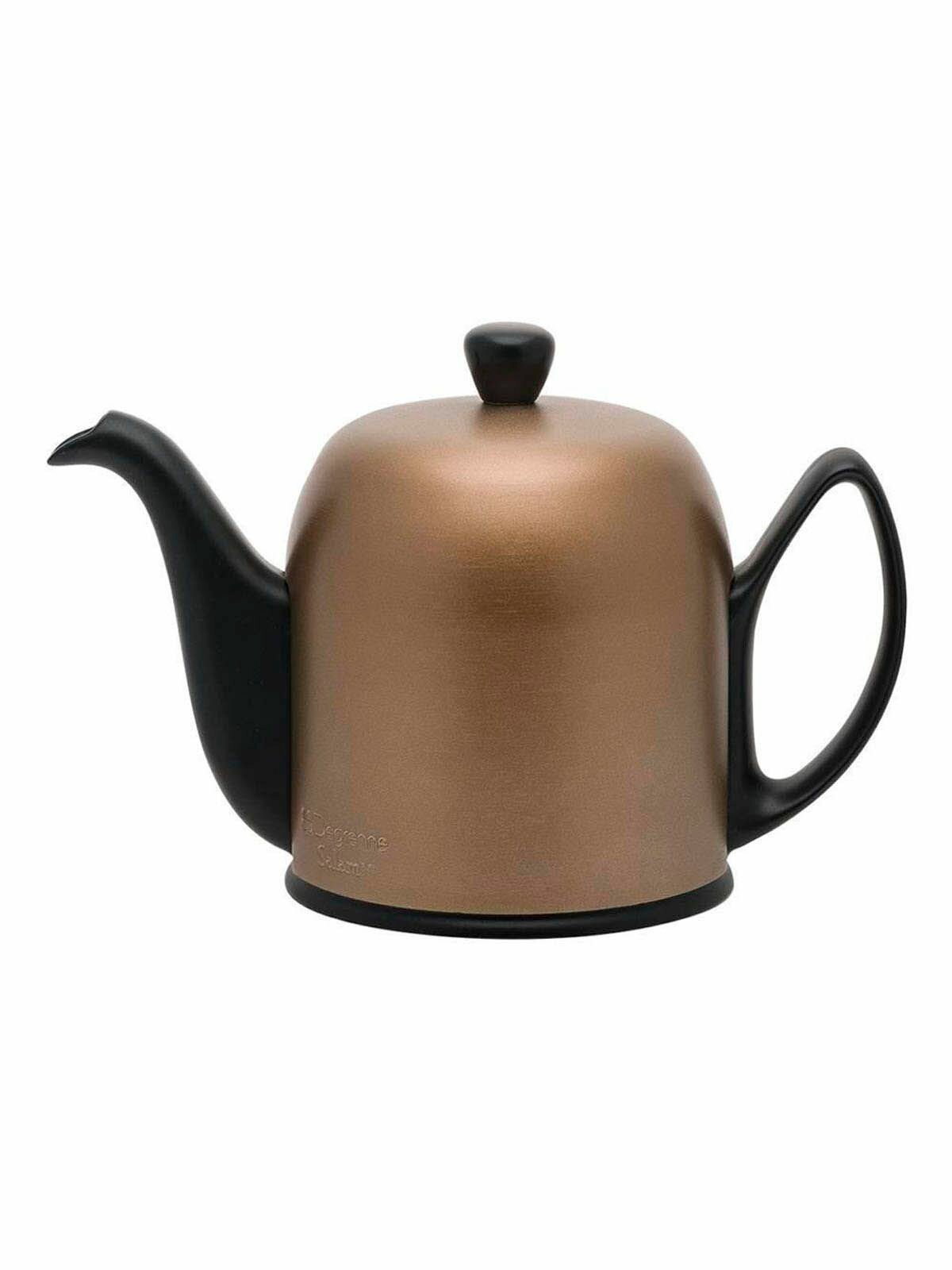 Чайник заварочный на 4 чашки Degrenne Salam Mat Black с бронзовой крышкой 700мл фарфор