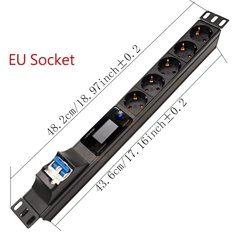 PDU распределитель питания 16/32А 110-250В алюминий 16A 4000W, EU Socket