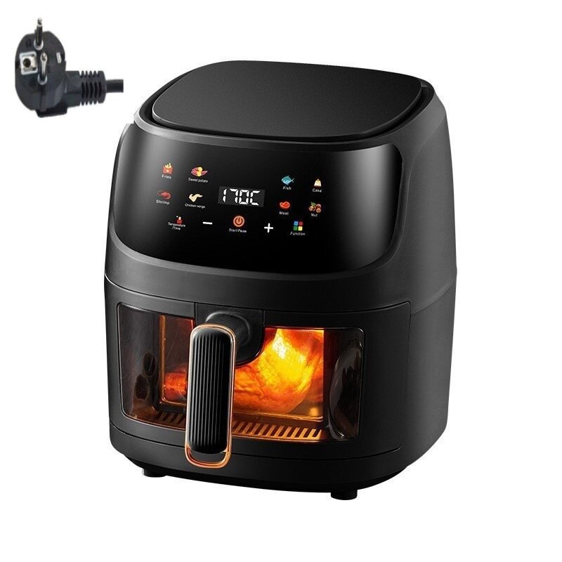 8L Визуальная фритюрница для дома, большая емкость, машина для картофеля фри, умная многофункциональная электрическая фритюрница Airfrye