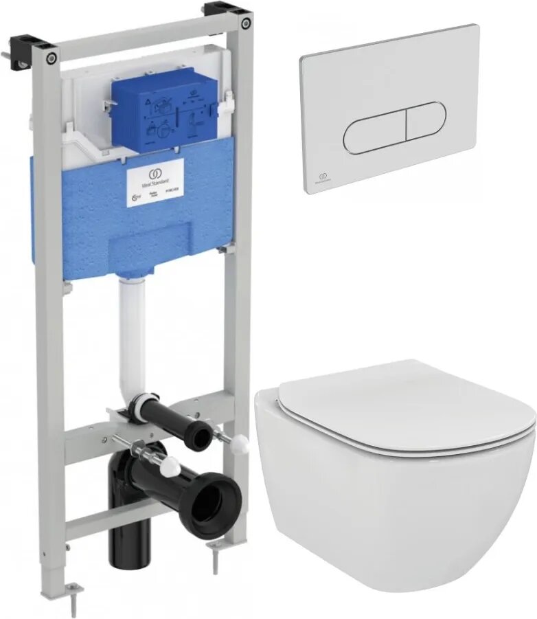 Комплект унитаза с инсталляцией Ideal Standard Eurovit K881201PT15 подвесной безободковый с сиденьем микролифт