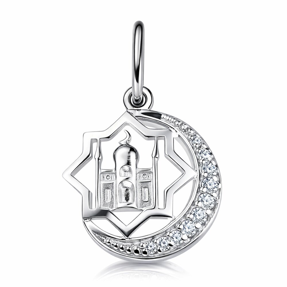Подвеска, серебро, 925 проба, родирование, фианит