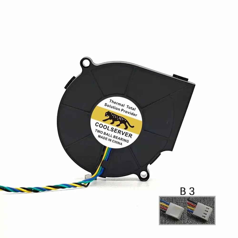 Турбовентилятор EVERFLOW BB7515BU 12V 0.80A 7cm Двухшариковый Подшипник, Всё Новое