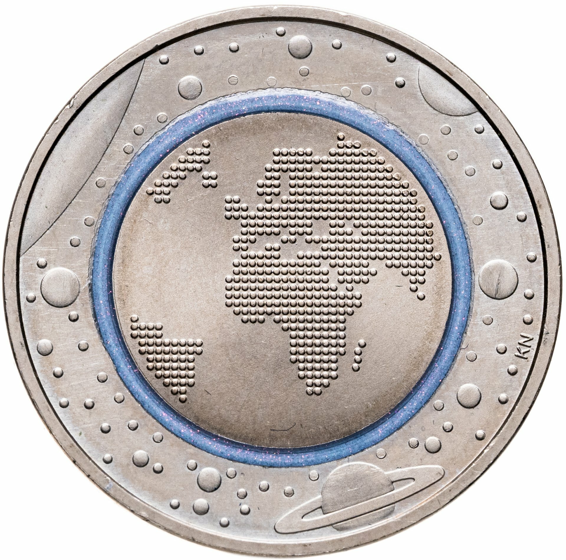 Германия 5 евро 2016 "Планета Земля" А, Три-металл, в сохранности UNC