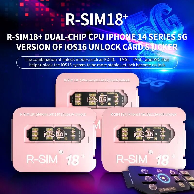 R-Sim18 Карта Разблокировки Для iPhone 14 Plus 13 12 Pro Max 11 X IOS 16
