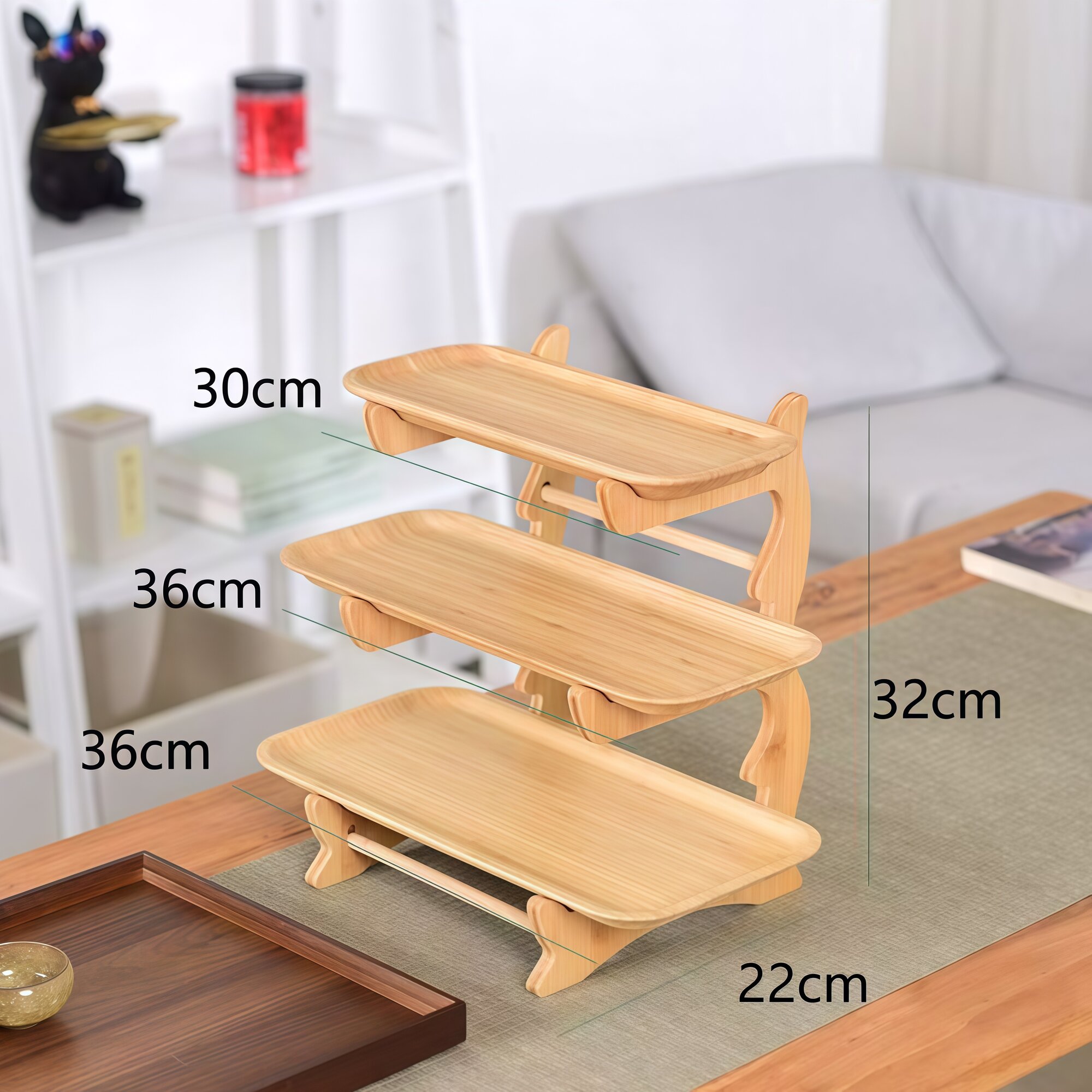 Блюдо 3-уровневое, менажница 36х22х32 см Elan Gallery, бамбук