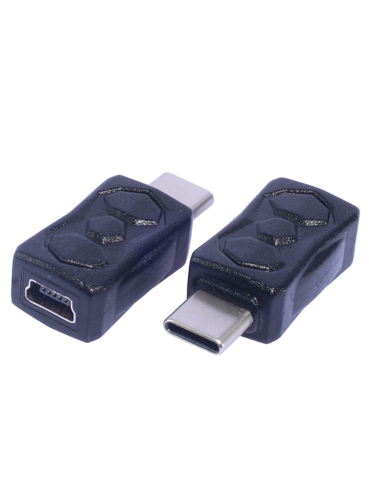 Адаптер Mini USB to USB C разъемы Female-Male для зарядки телефонов