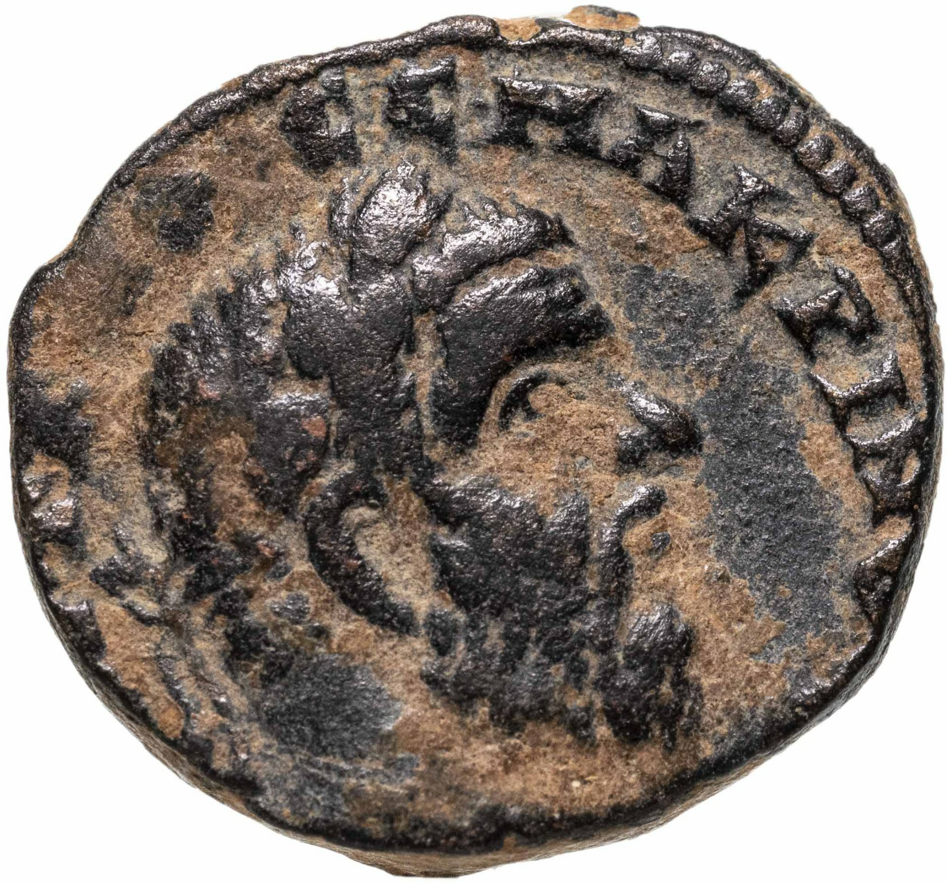 Римская империя, провинция Сирия, Макрин, 217-218 годы, Ассарий АЕ18 , Бронза, в сохранности VF