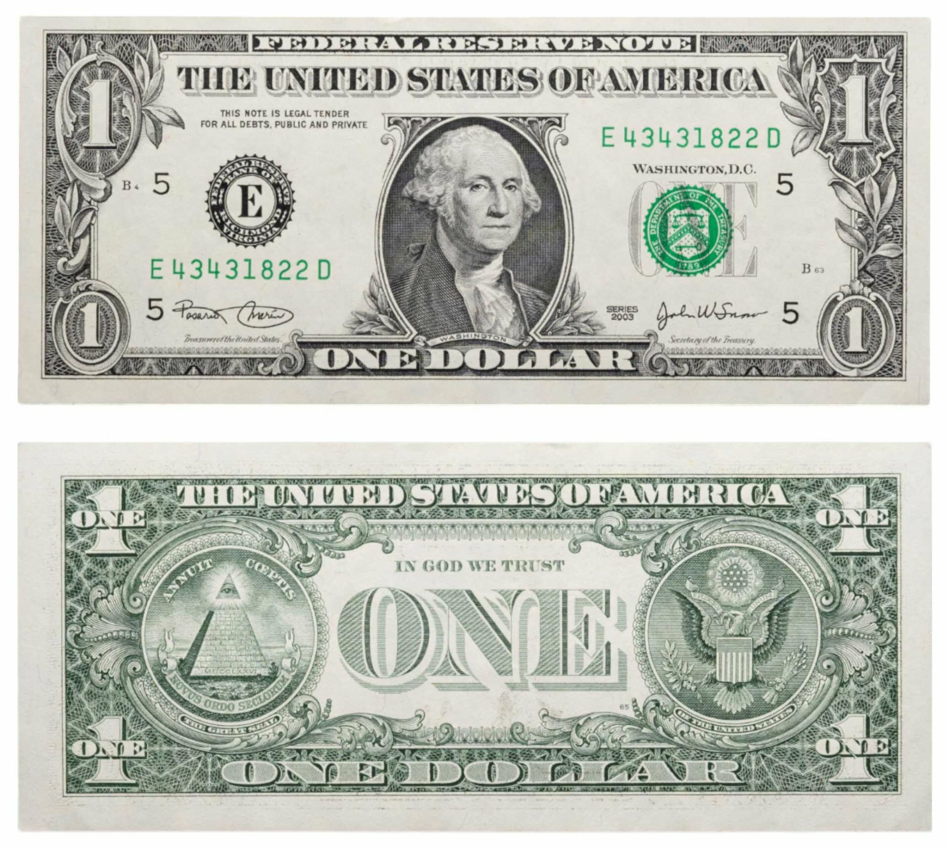США 1 доллар 2003 Pick 515a Е - Ричмонд