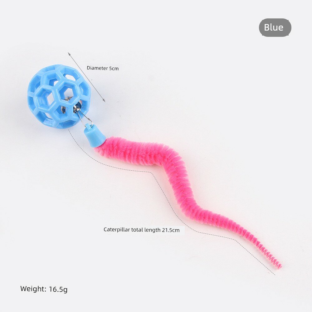 Игрушка для кошек Cat Butler: мяч-пищалка, устойчивый к укусам, полый, интерактивный, со звуком Синяя игрушка с розовым