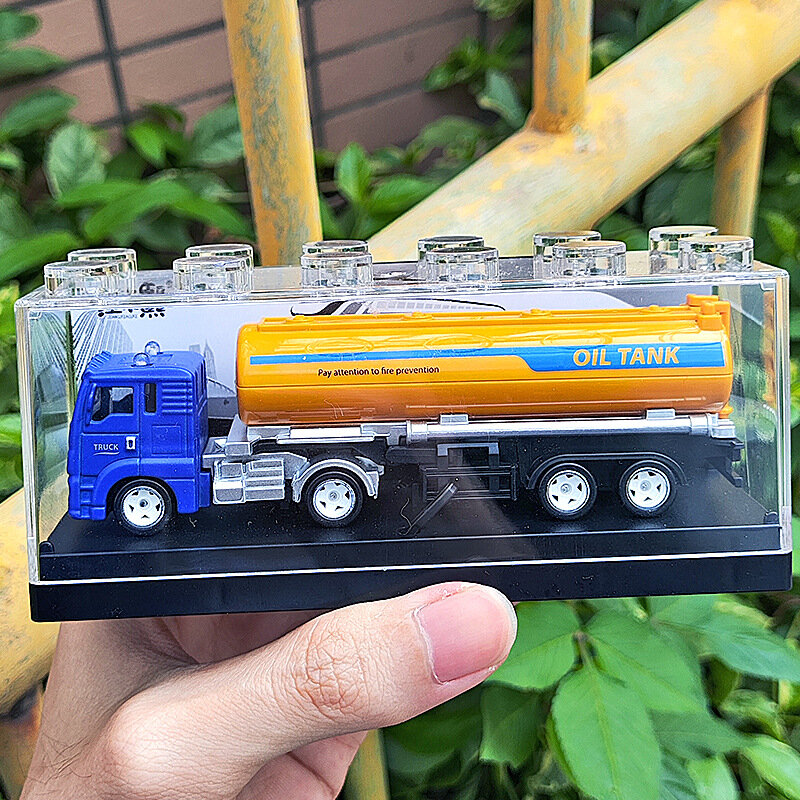 Алюминиевый синий цистерна-грузовик для мальчиков, модель 1:64, игрушечный автомобиль детская игрушка