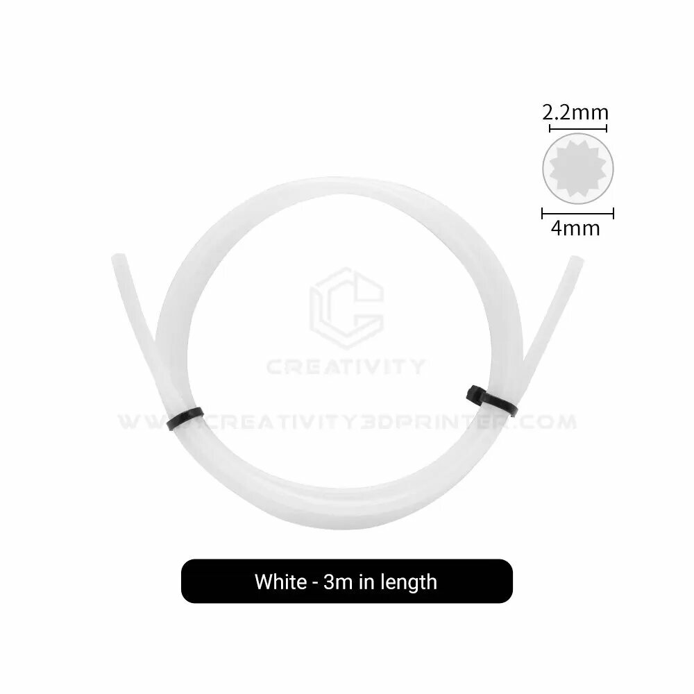 Тефлоновая трубка Звездообразной формы для 3D-принтеров Creativity 4мм 3M White