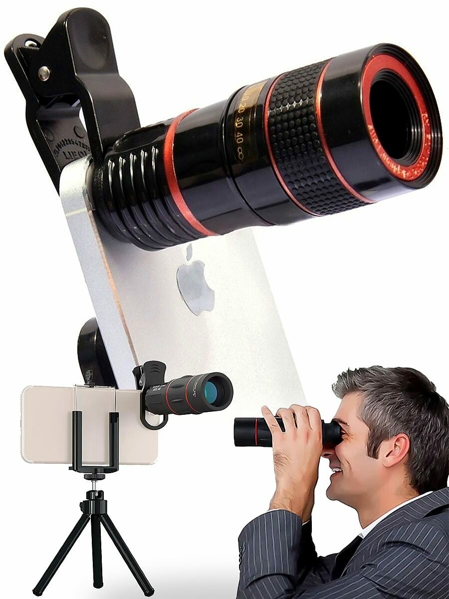 Набор линз для смартфона: макро, фишай, широкоугольный