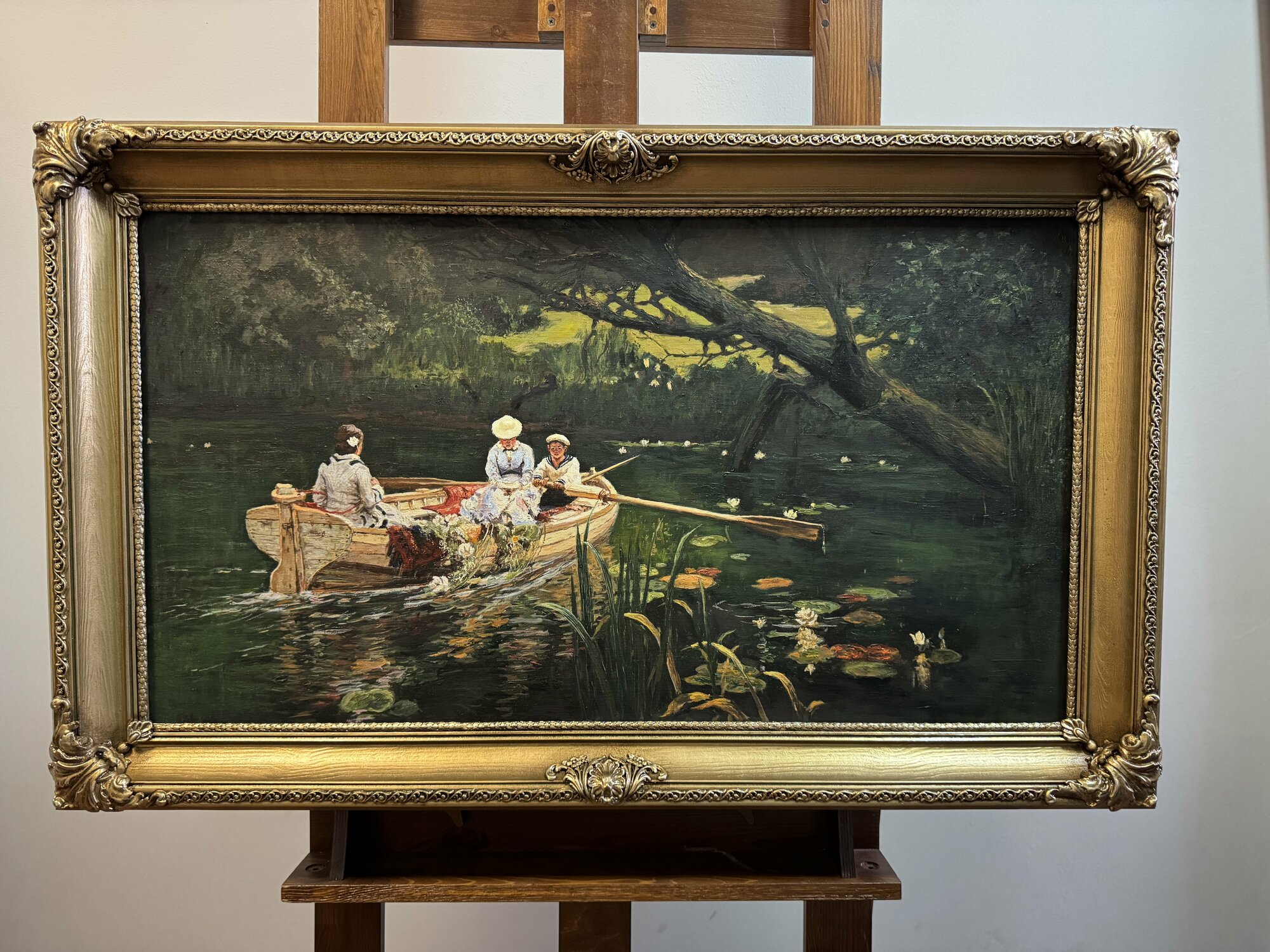 Василий Поленов "На лодке. Абрамцево" 50х90 см