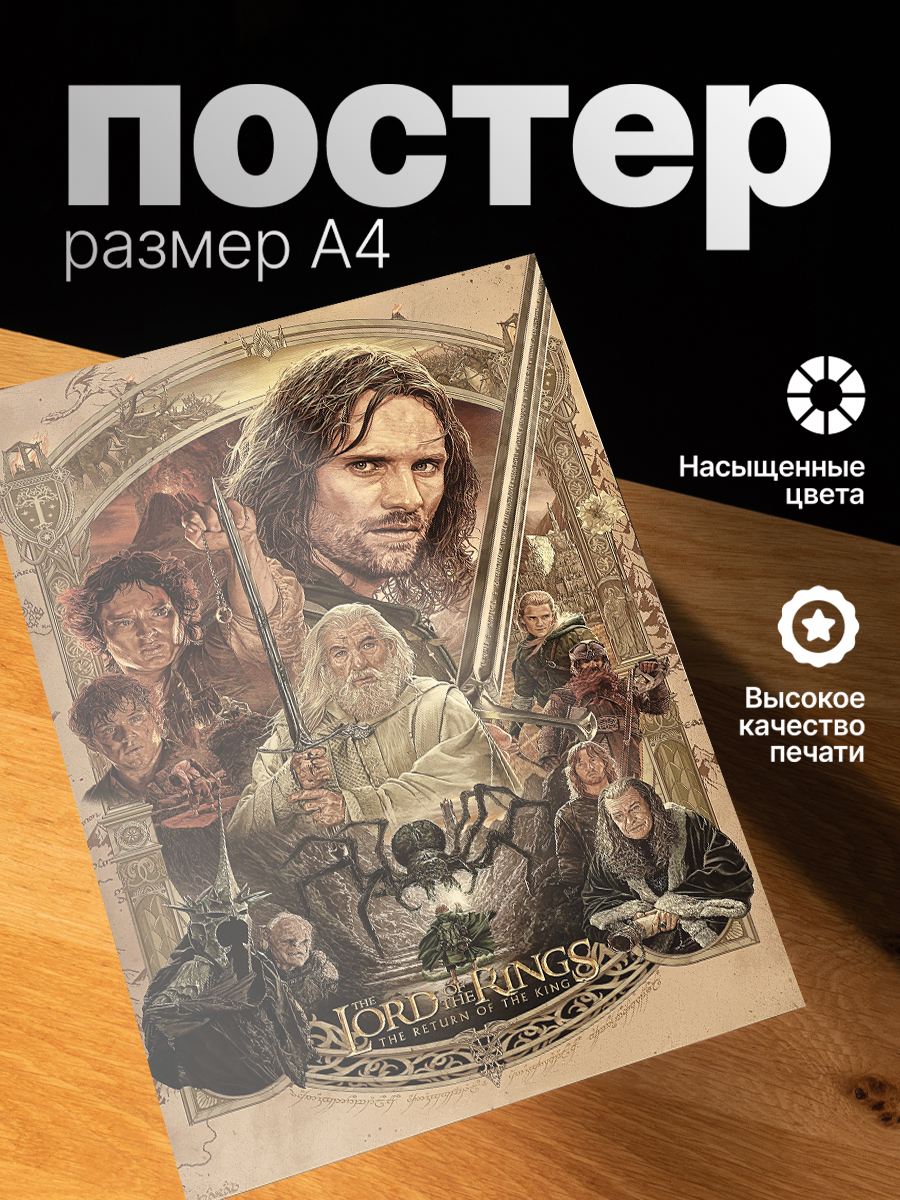 Постер ZEKEKS Властелин Колец, на стену, без рамы, 29x21 см, цифровая печать