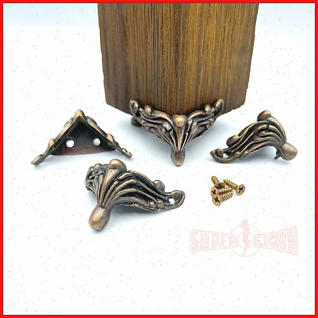 Набор ножек для шкатулок медь + крепеж (4 ед. в уп)