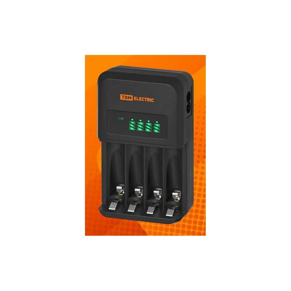 Зарядное устройство TDM ELECTRIC 18044 (1800 mA 4 слота АА/ААА 4 кан.), LCD-экран, 220 В, TDM SQ1702-0110