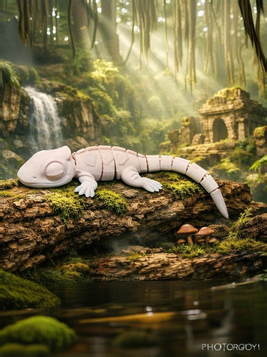 Геккон / Ящерица 3D-печатная articulated гибкая фигурка / Flexi Gecko Lizard игрушка-декор для дома и растений