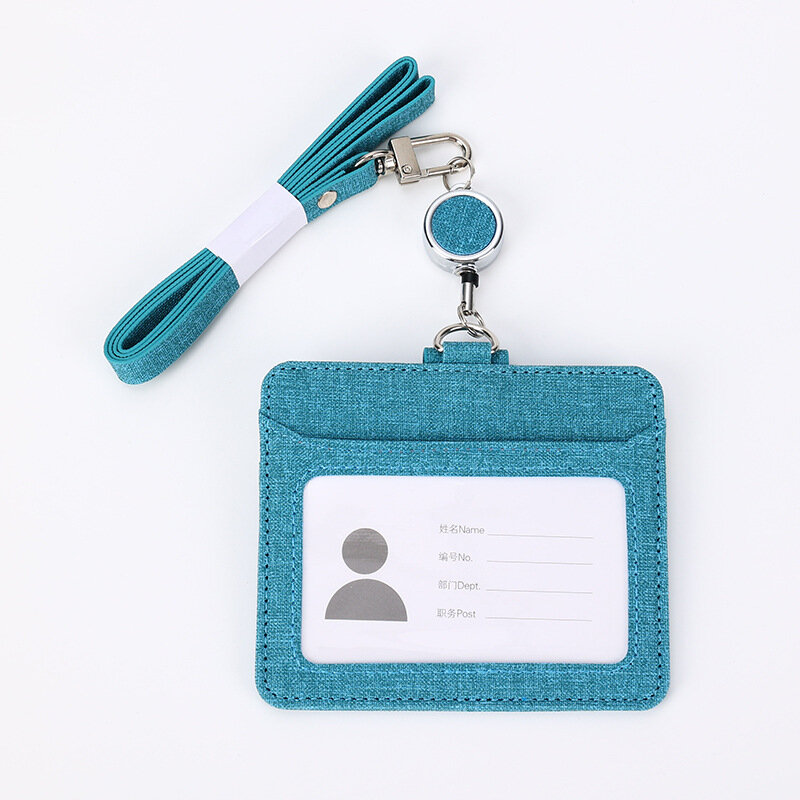 Текстурированный держатель для бейджей с несколькими слотами для карт, высококачественный держатель для удостоверений из денима, многофункциональный шнурок для доступа, держатель для студенческого удостоверения