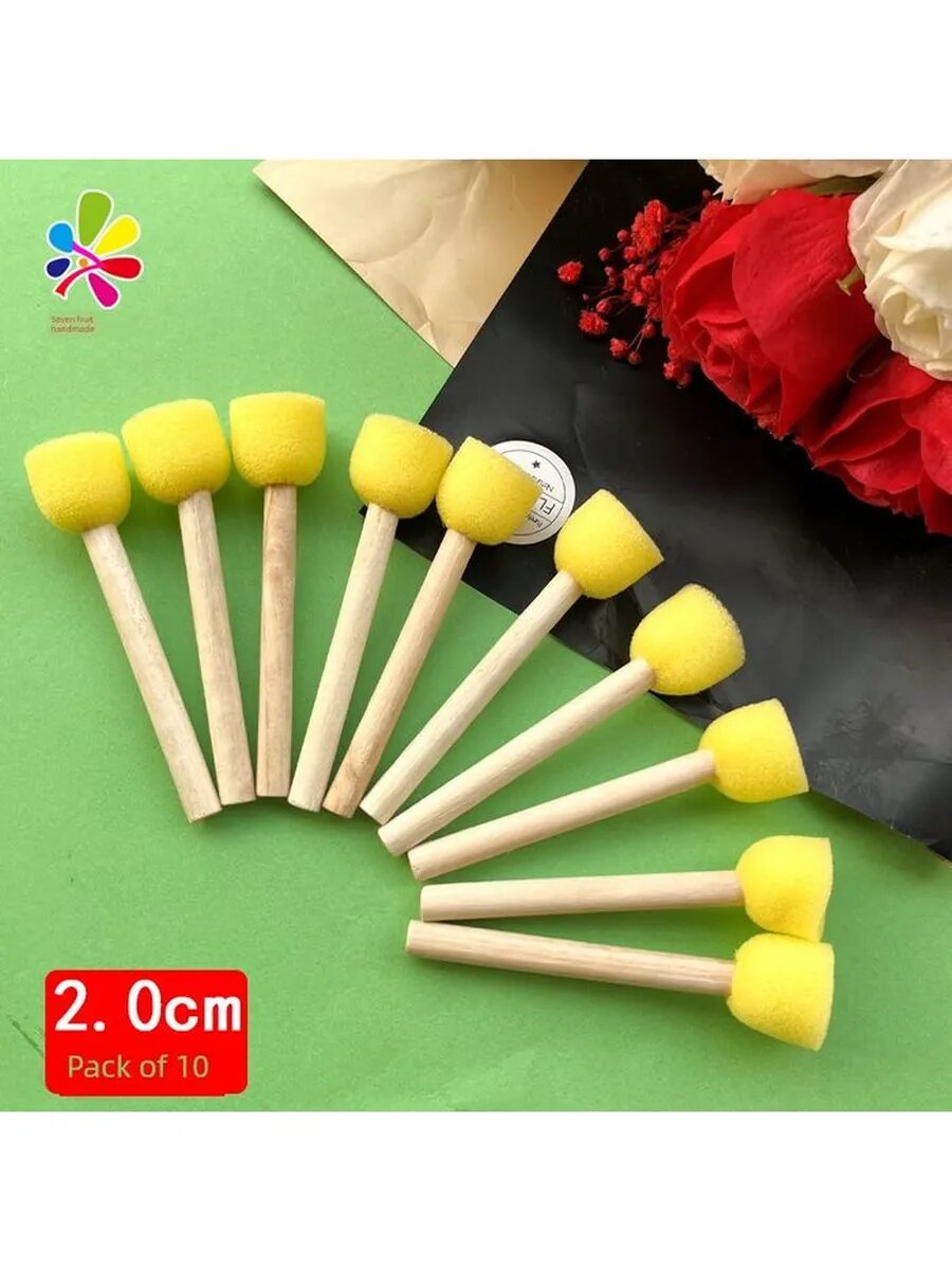 Кисти-губки для рисования (10 шт, 2 см, грибовидные)