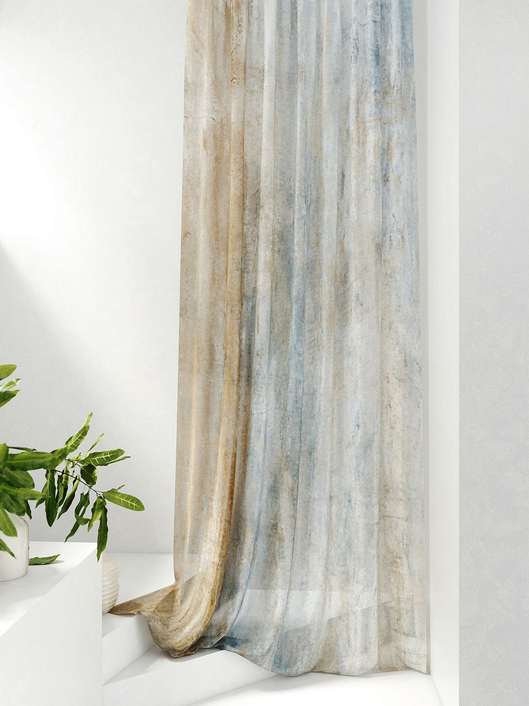 Штора для спальни и гостиной готовая 150x260 см с рисунком (589117-260)