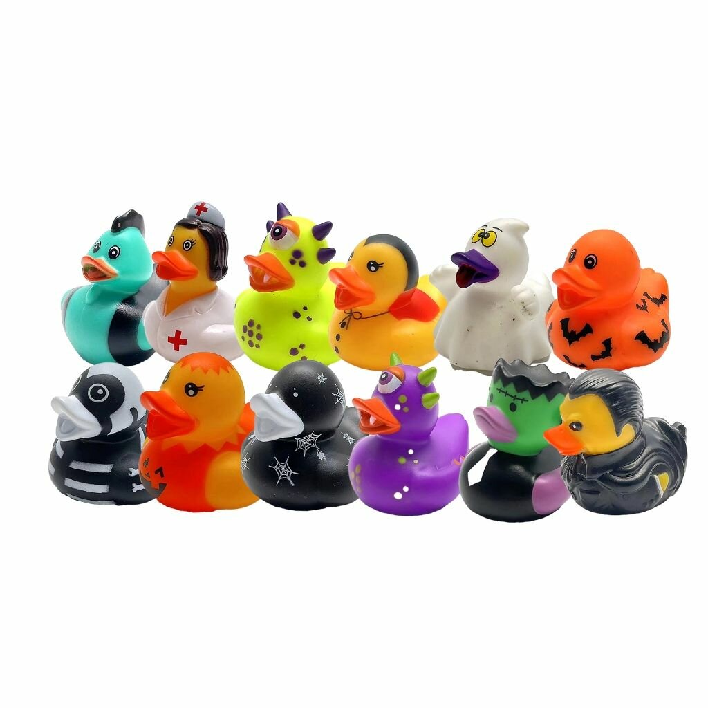 1 пакетик маленьких желтых уток на Хэллоуин, 24 разноцветных утенка-призрака из тыквы в форме призрака, 2 дюйма-12 шт.
