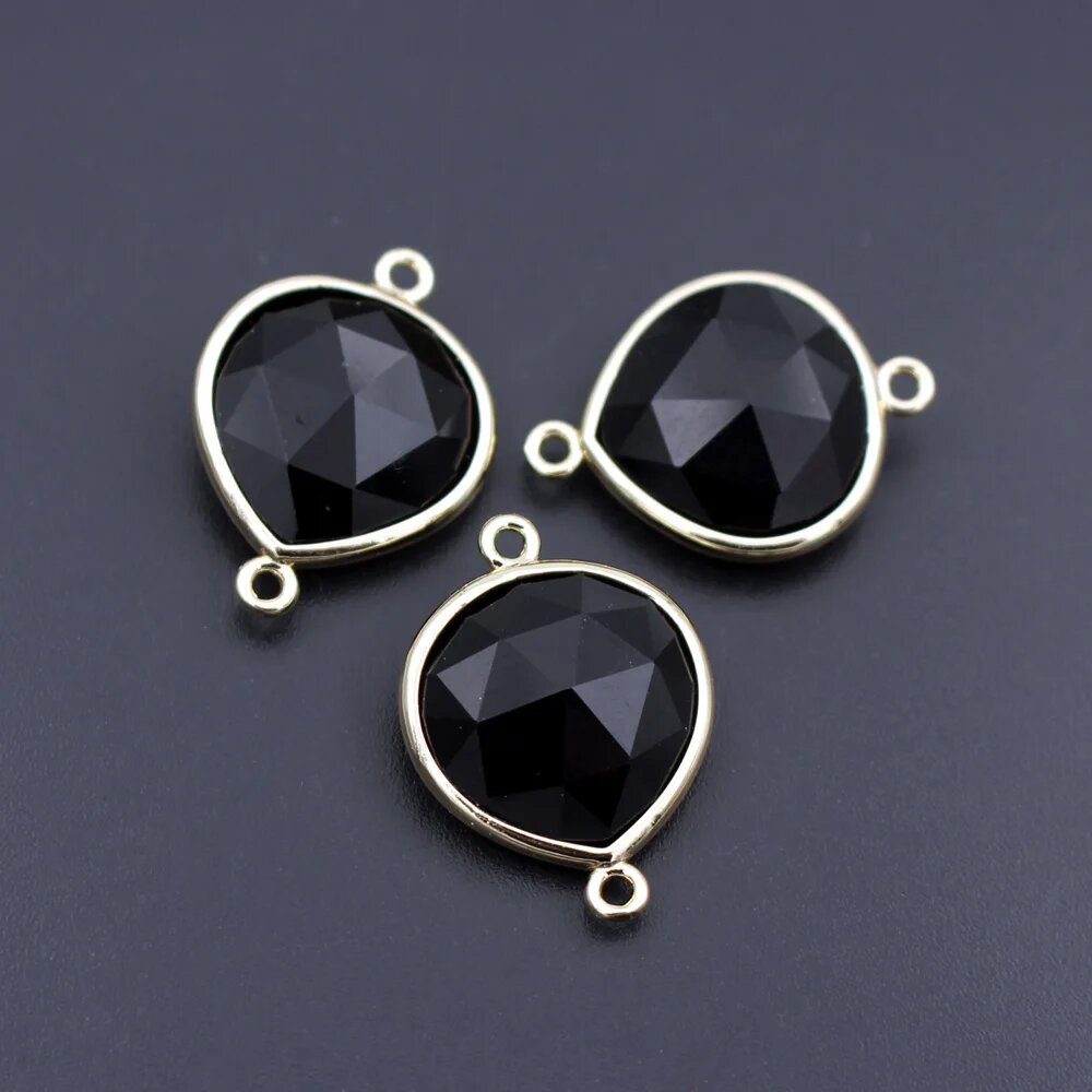 6 шт. Подвески из лабрадорита и лунного камня CLDXUCLD Черный, Black