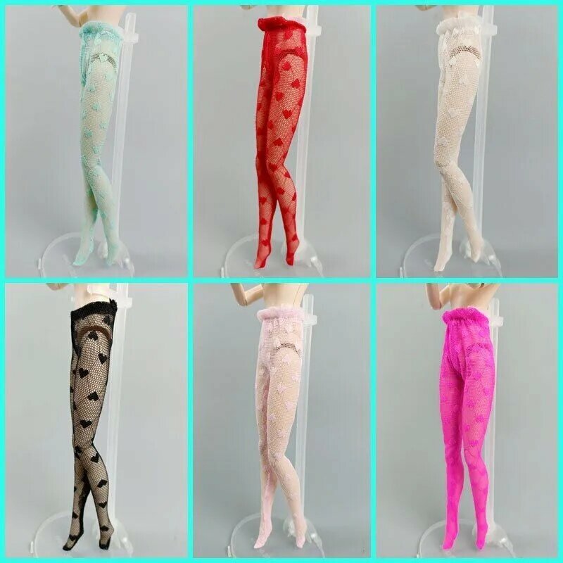 6 пар/лот Модные колготки для куклы Барби