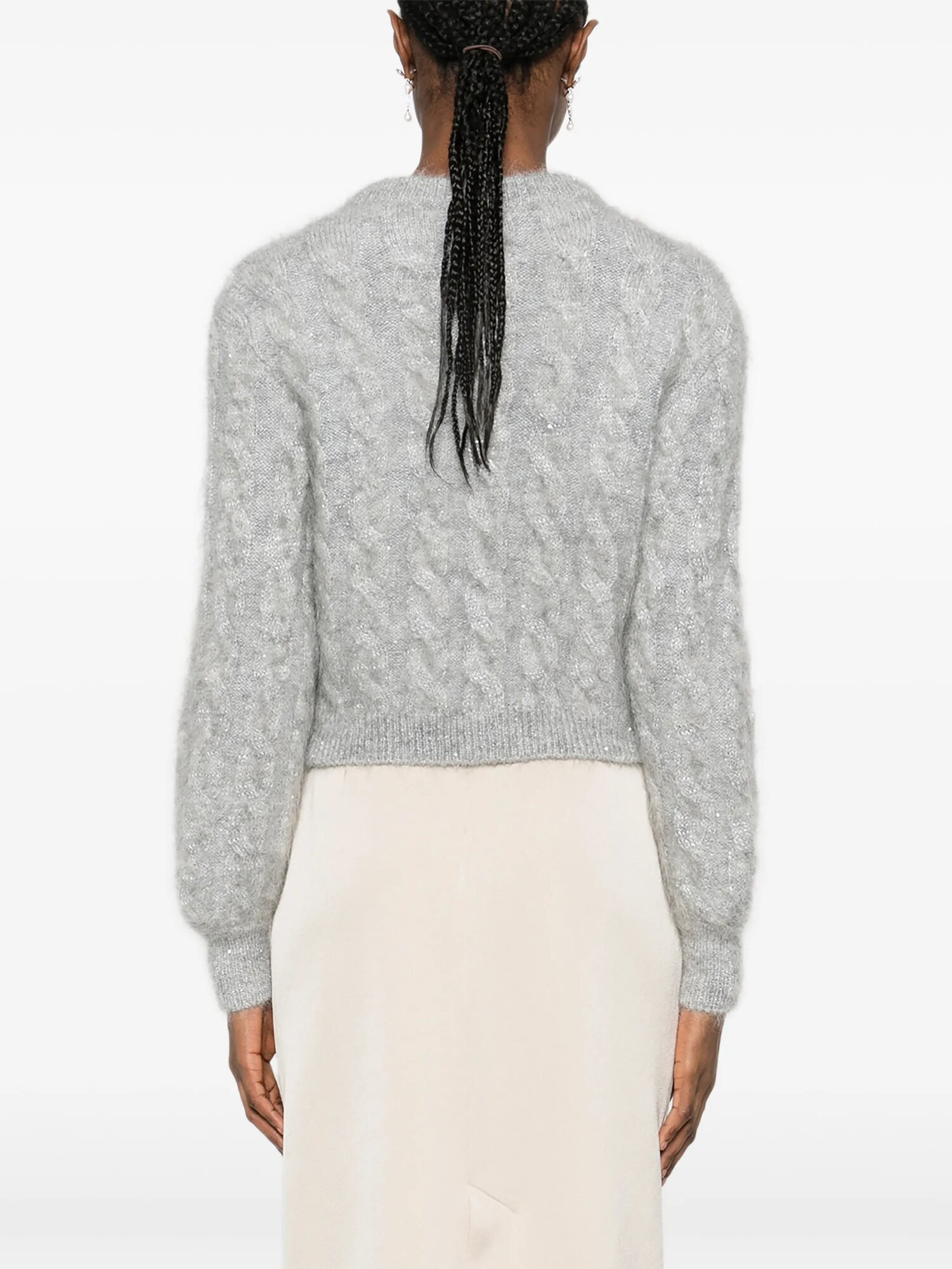Кардиган Alessandra Rich Cable-knit cardigan, размер 40 — фото 1