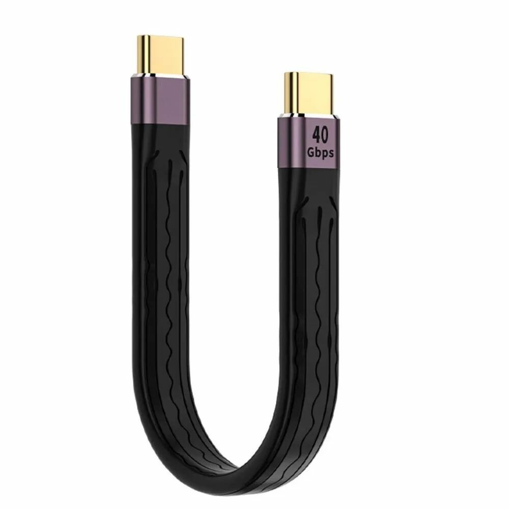 Кабель для мобильных устройств USB Type-C/USB Type-C, 0.14 м, черный