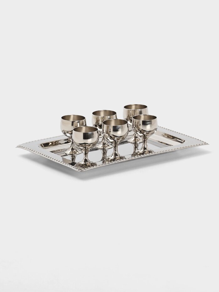 Набор рюмок на подносе, 24×17 см, 6 шт.