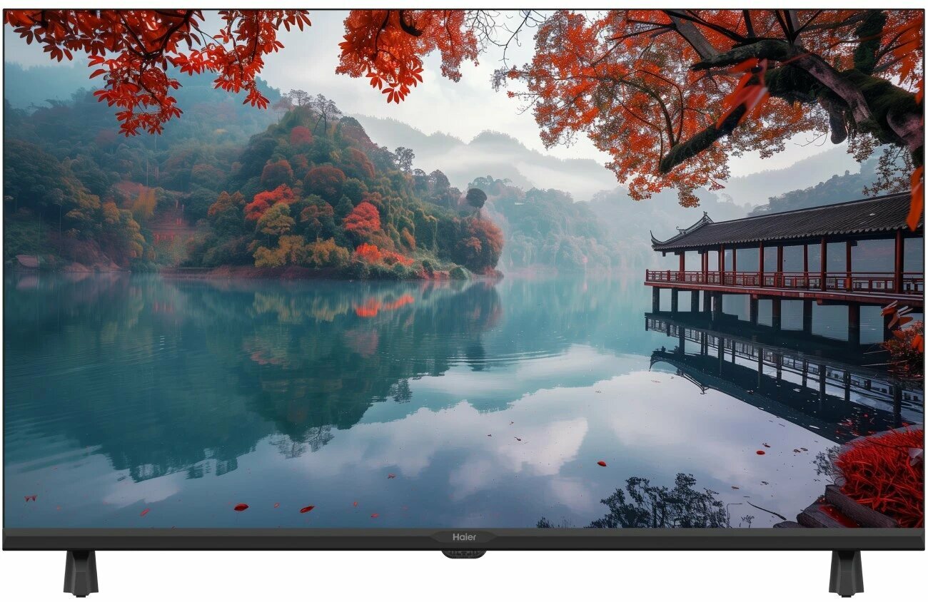 32" (81 см) Телевизор Haier 32 LED H1, черный (Direct LED, HD, Wi-Fi, Android TV)