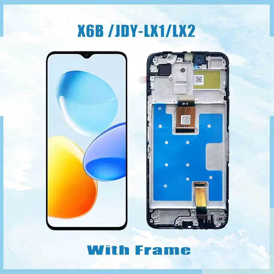 Дисплей для Huawei honor X6B /JDY-LK1/LX2 в сборе с тачскрином Черный c рамки
