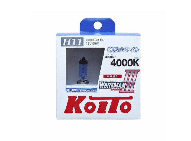 Галогеновые лампы KOITO WHITEBEAM III H11 4000K 55W (2 лампы)