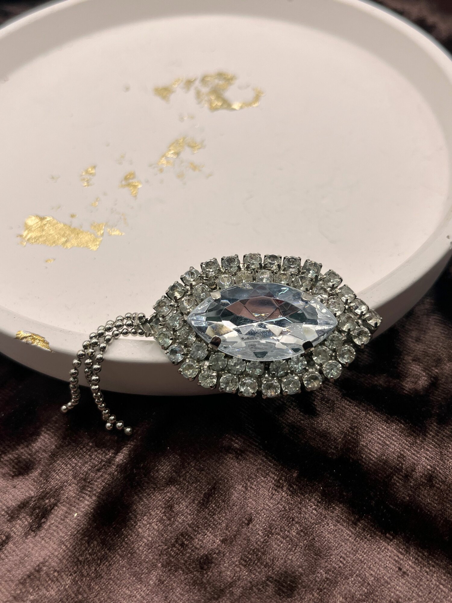 Винтажная брошь, серебрение