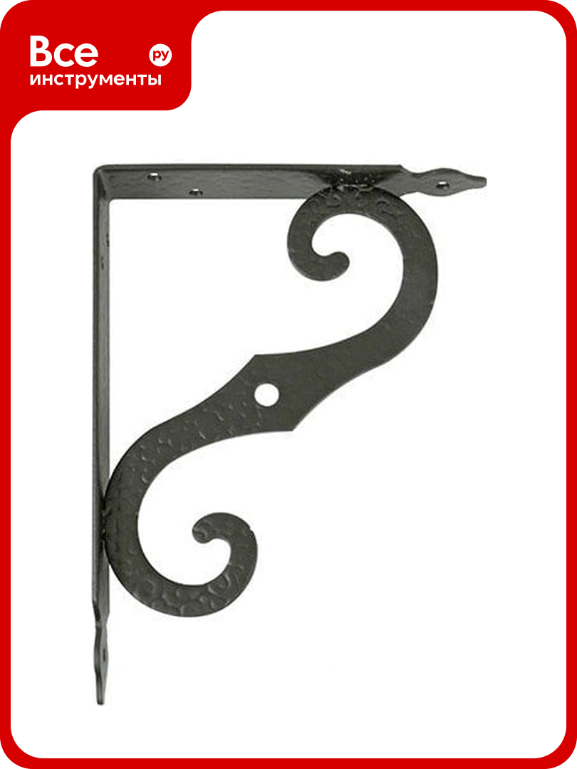 Кронштейн Amig 2 черный декоративный с эмалевым покрытием из стали для настенного крепления, прочный