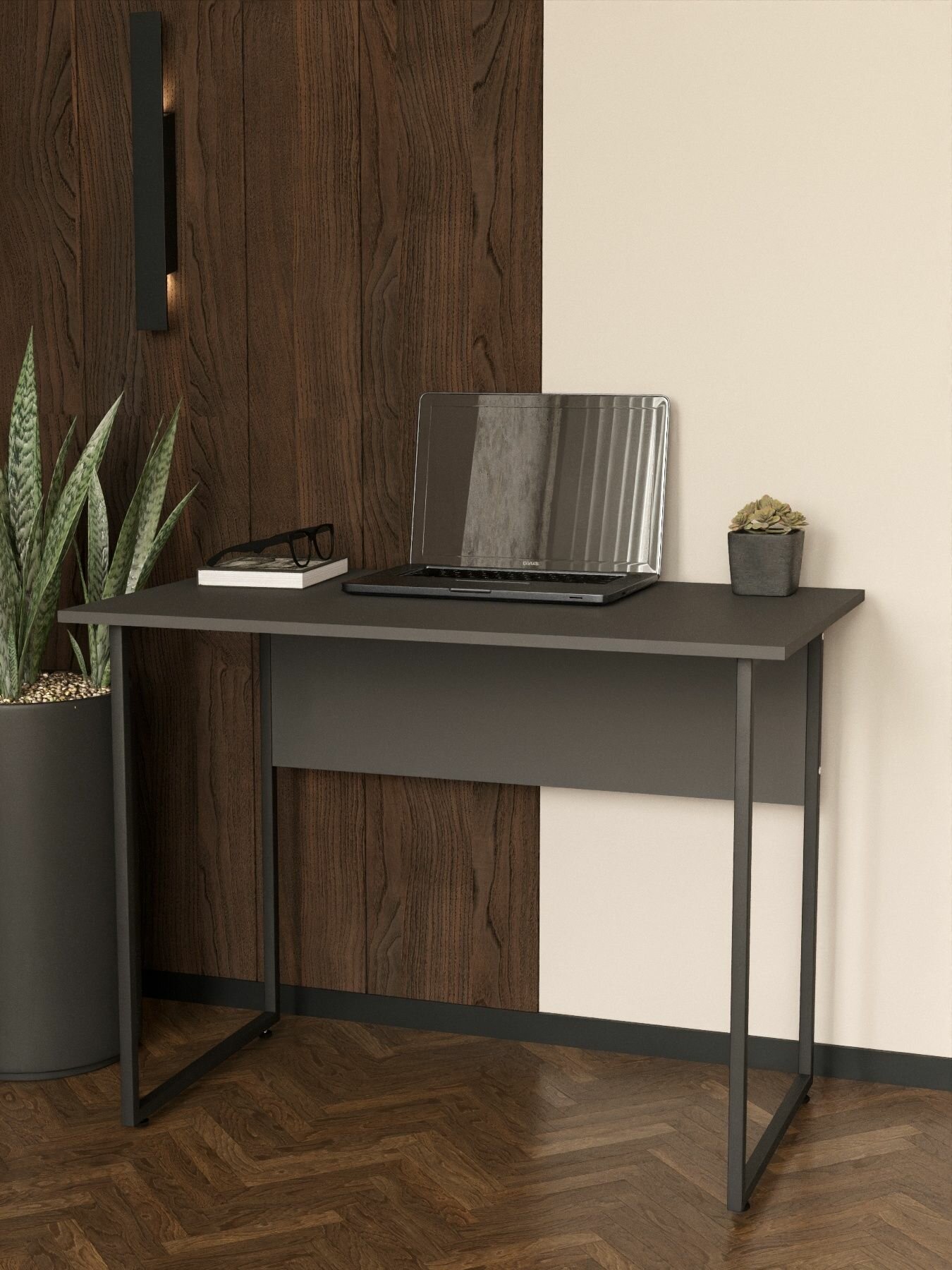 Стол письменный в стиле лофт для ноутбука графит