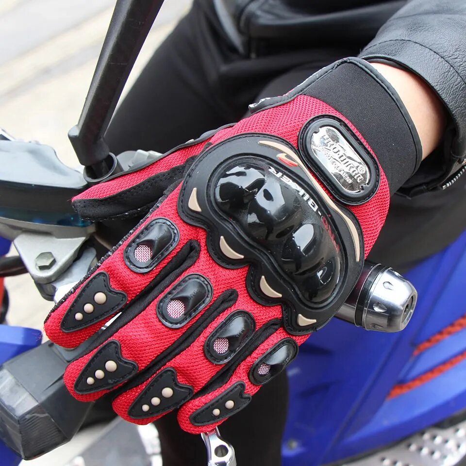 Pro-Biker Мотоперчатки, размер M, красный, для мотоспорта, на любой сезон, ABS пластик, Нейлон