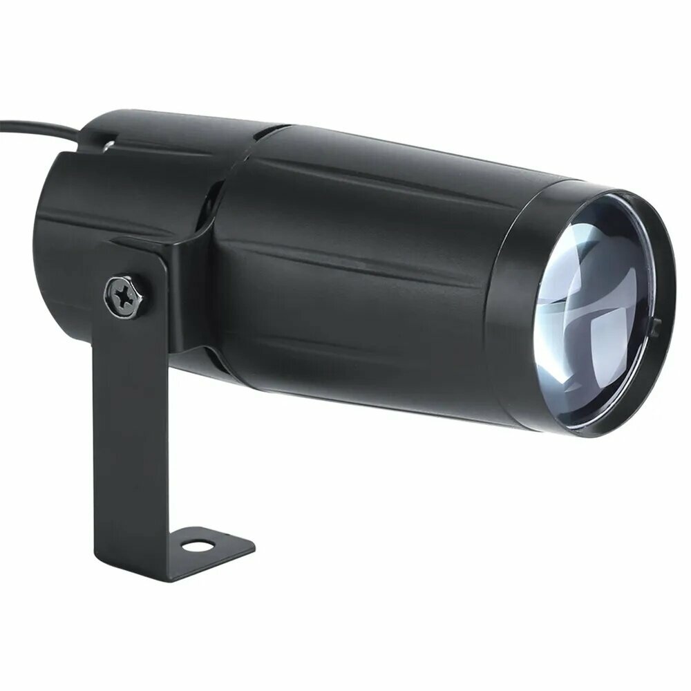 Светодиодная прожекция 3W Beam Spotlight для сцены, диско, бара и вечеринок, Pinspot Lights с черным корпусом из ABS, белым светом, 1 шт, длина корпуса 14см, диаметр линзы 5.4см, высота