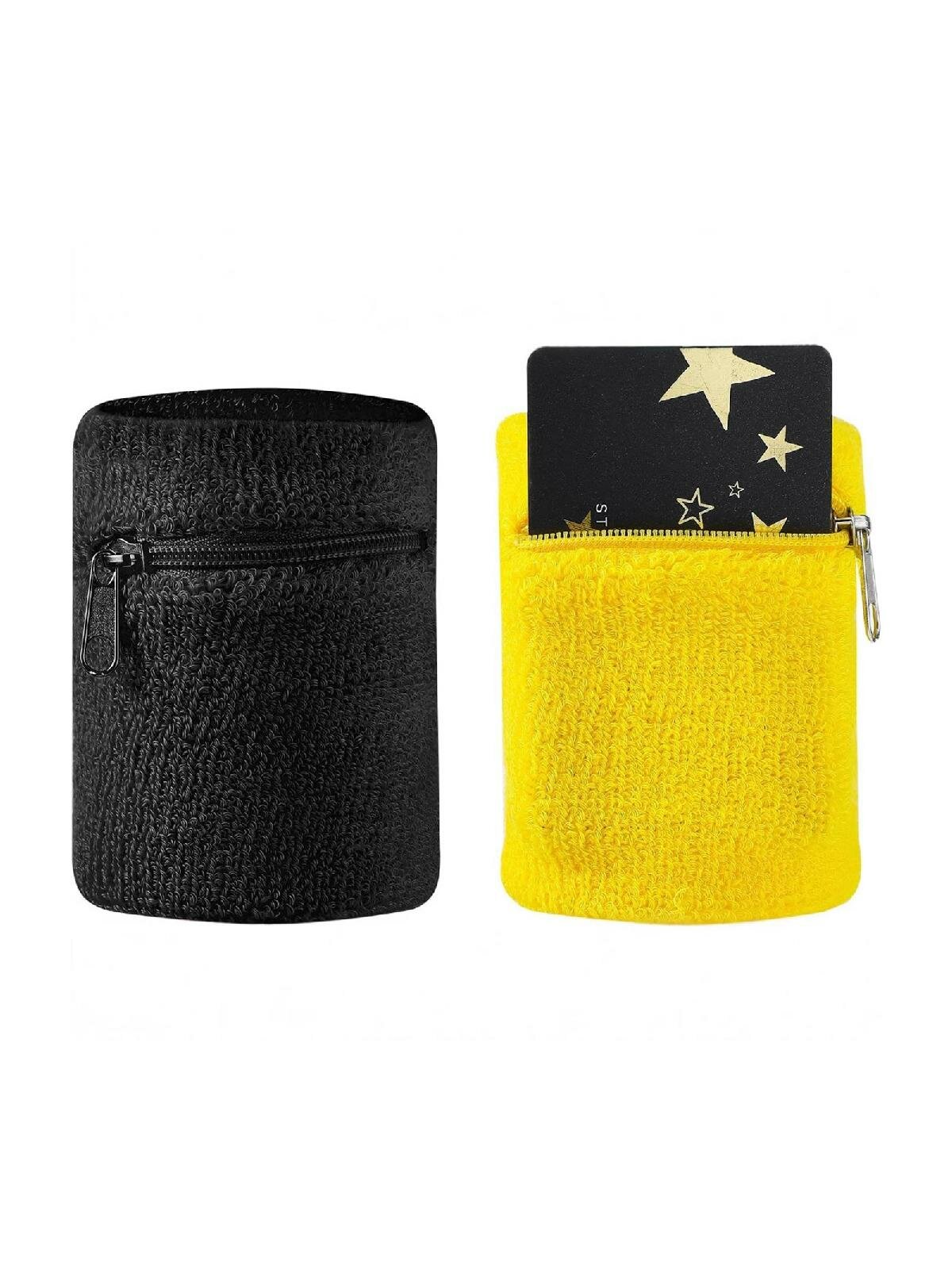 Спортивный браслет на молнии/Браслет-кошелек Sweatband Поддержка запястья для мужчин и женщин