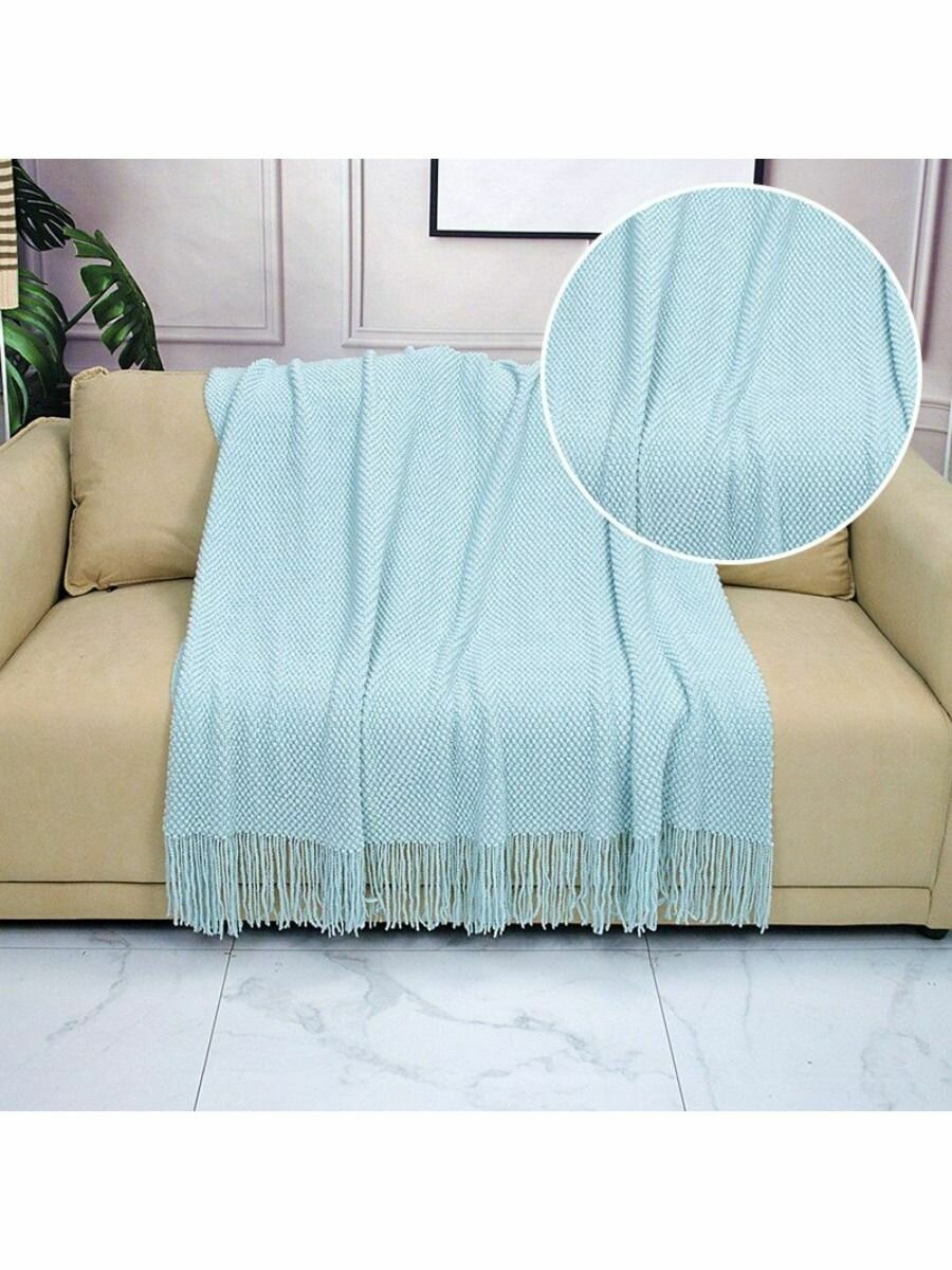 1 одеяло, вязаное, для дивана, двустороннее покрывало