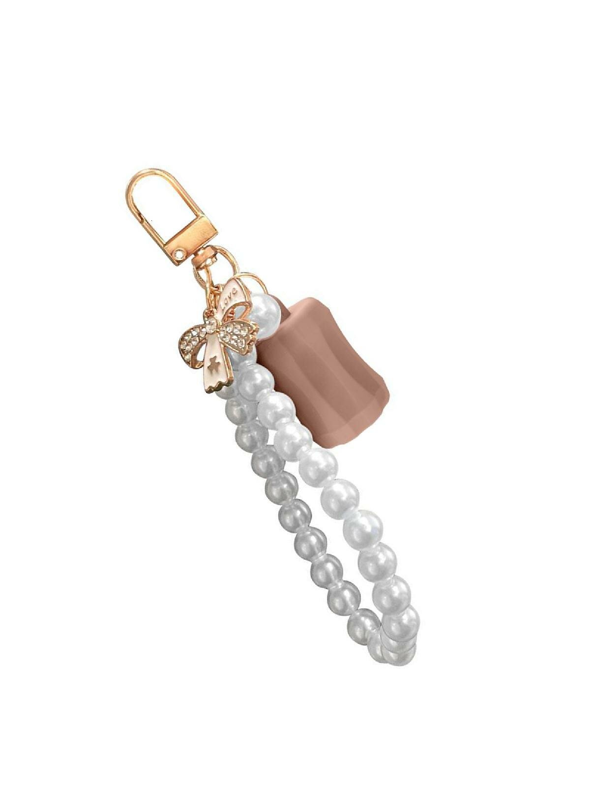 1 шт портативная клипса-брелок для ключей с бальзамом для губ-кофейного цвета