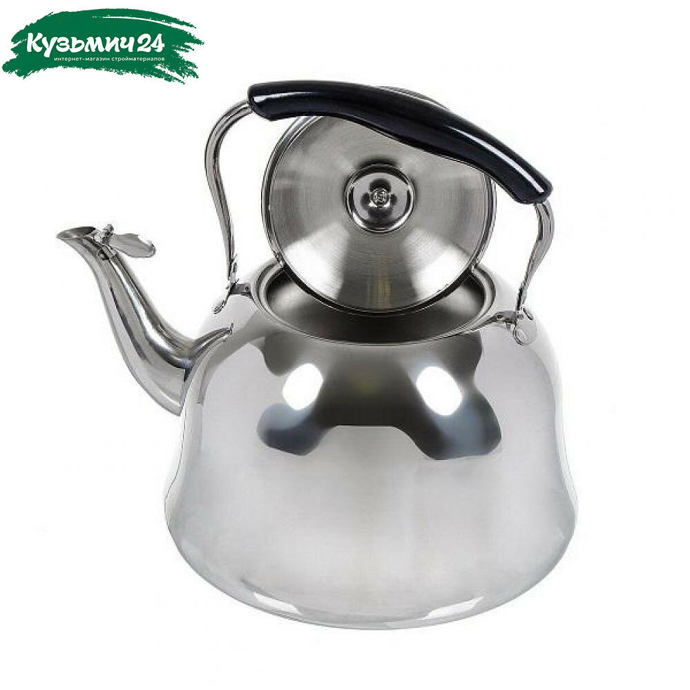 Чайник нержавеющая сталь 5 л со свистком ручка металл пластик Daniks GS-28224