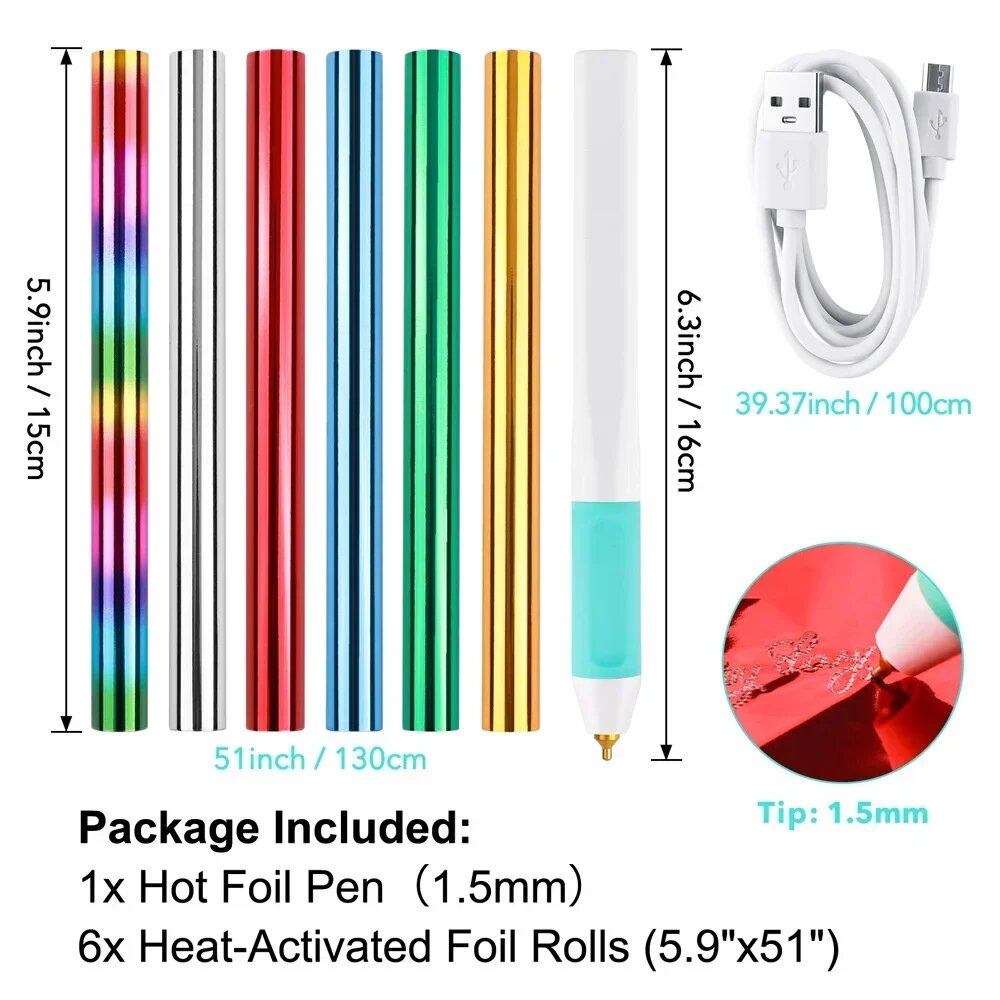 Набор Hot Foil Pen 1.5mm, 6 цветов