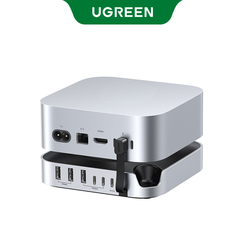 Док-станция UGREEN для Mac mini M4 / M4 Pro с M.2 NVMe SSD, сереристая